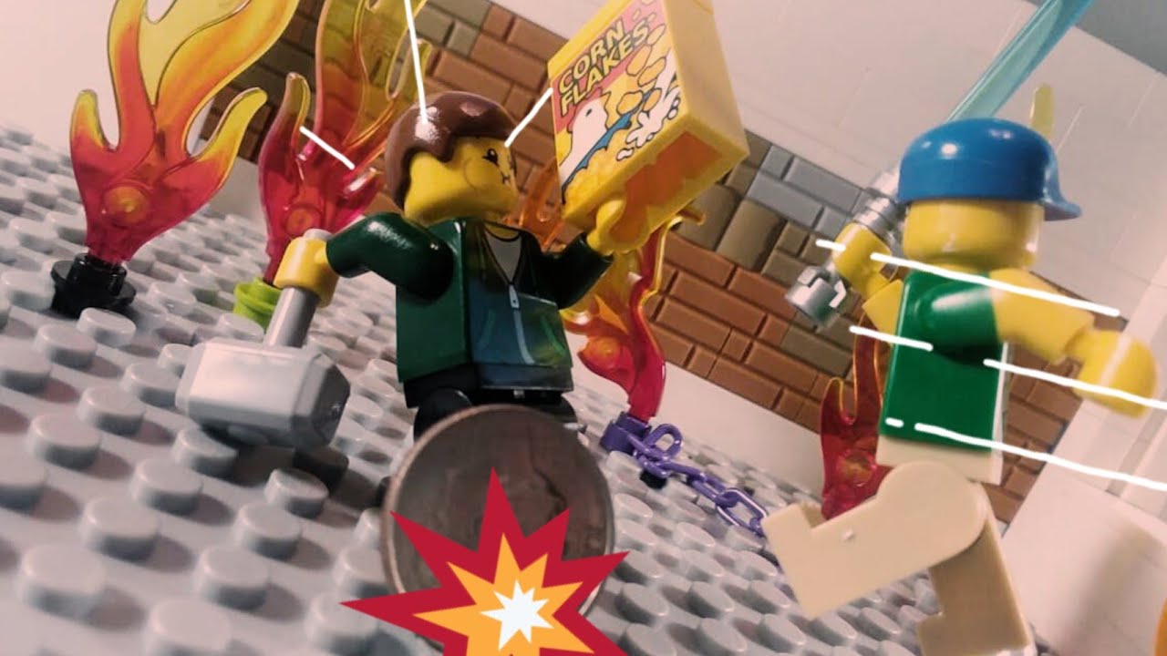 "Corn Flakes" LEGO stopmotion Anime fight scene - YouTube