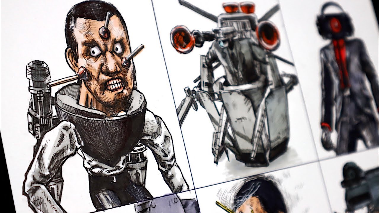 Drawing Skibidi Toilet Episode 63 / Jetpack Mutant Skibidi Toilet VS ...