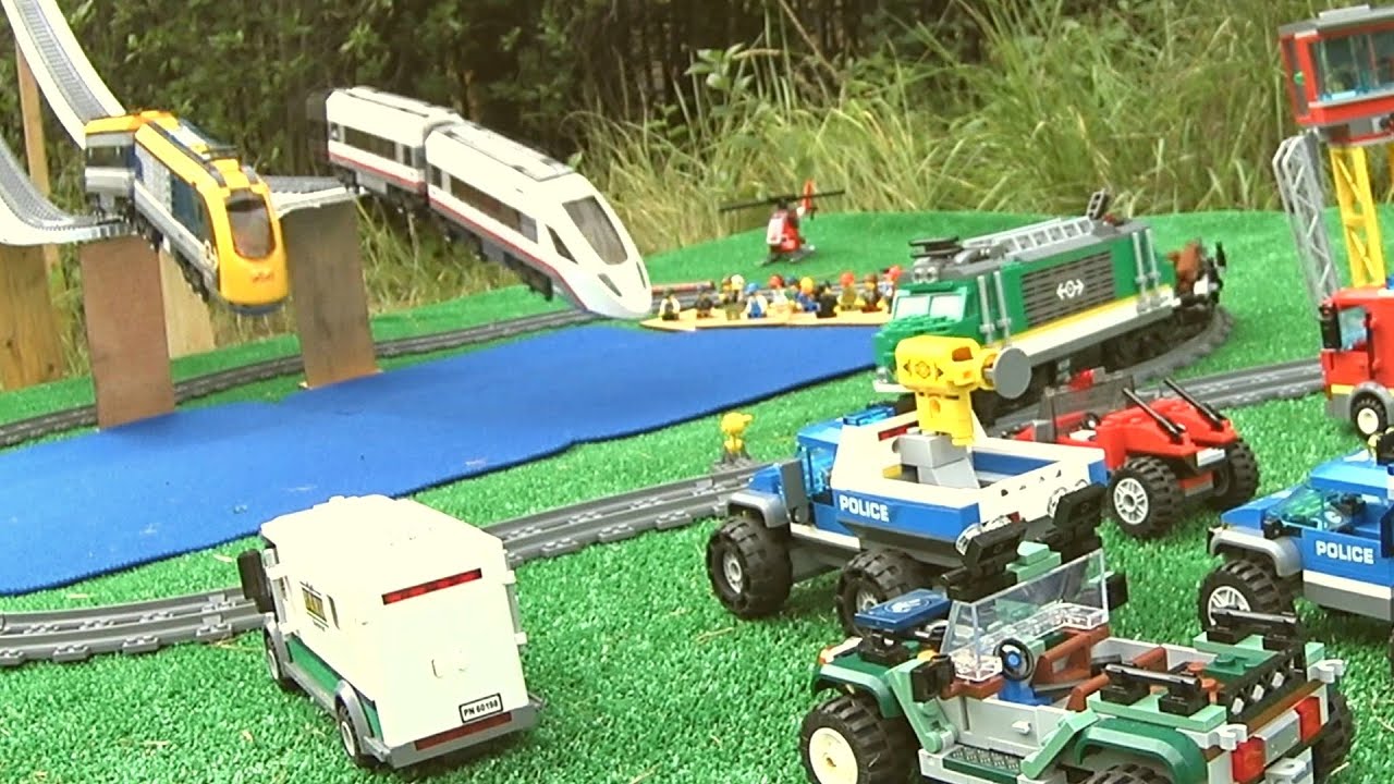 LEGO Trains Springboard Jump - Slow Motion - YouTube
