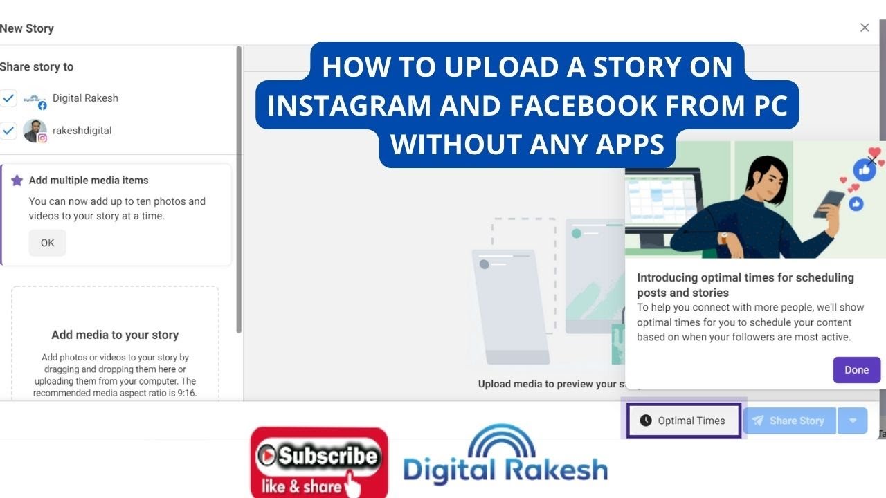How to upload a story on Instagram and Facebook from pc without any ...