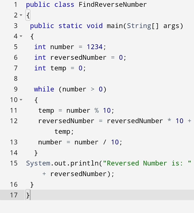 Java Program To Find Reverse Number Programming Java Easyrecipe Coding Reversed Youtube