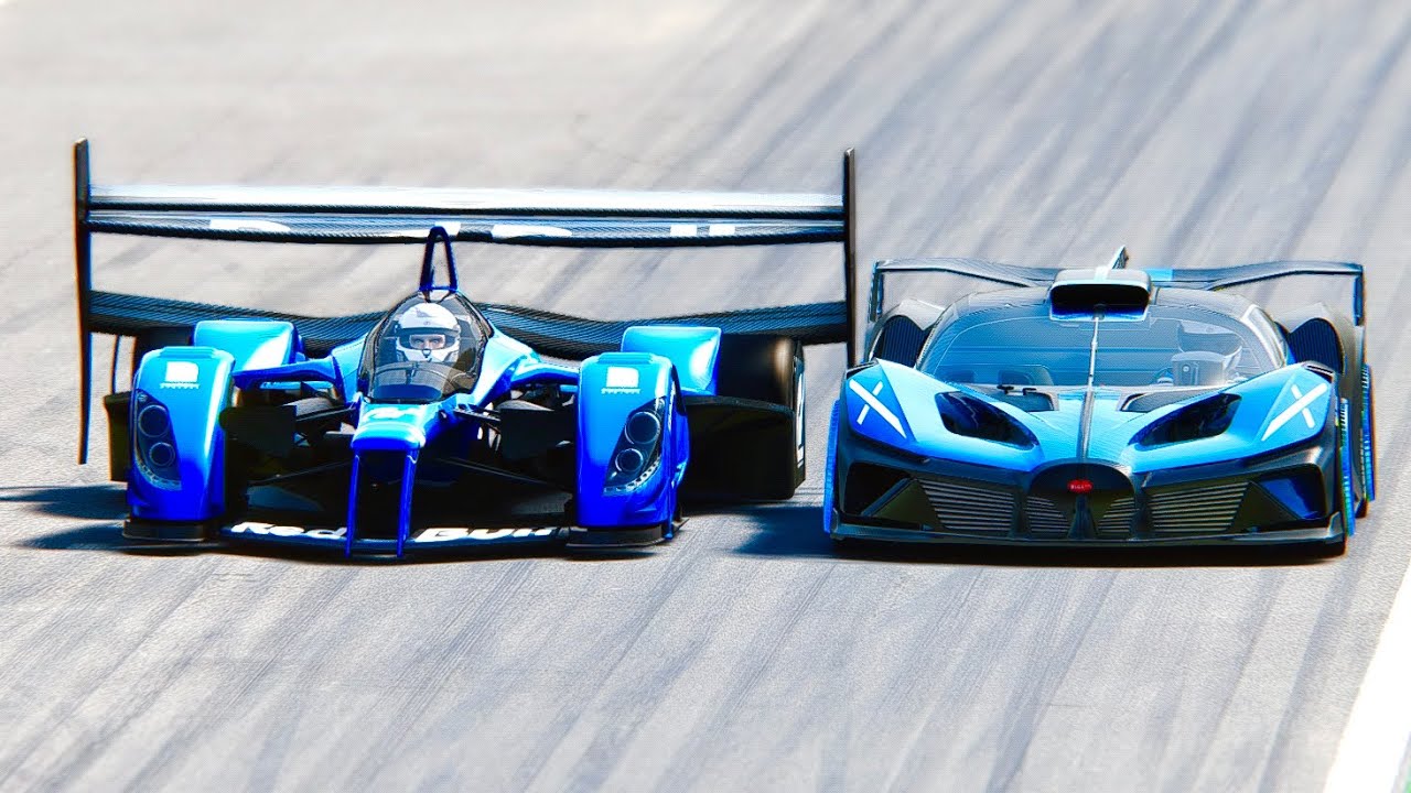 Bugatti Bolide vs Red Bull X2030 GTR Concept at Monza GP - YouTube
