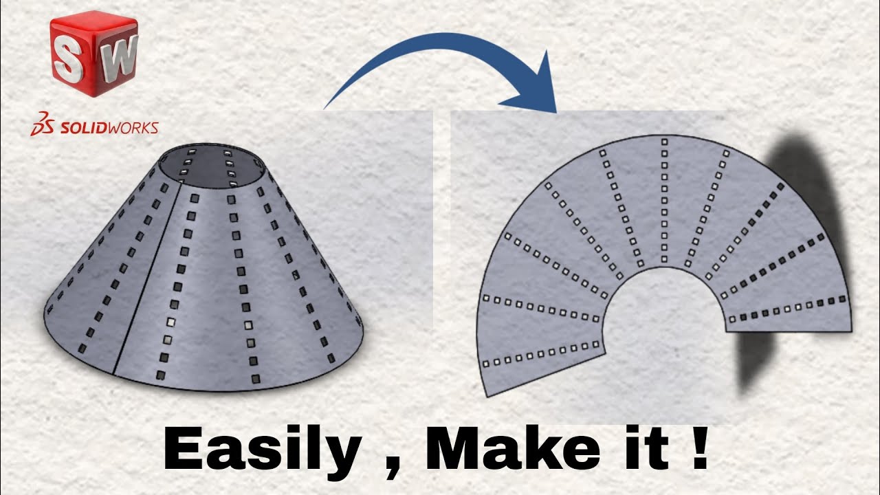 Linear and Circular Pattern on a cone in SOLIDWORKS - Flat Pattern ...