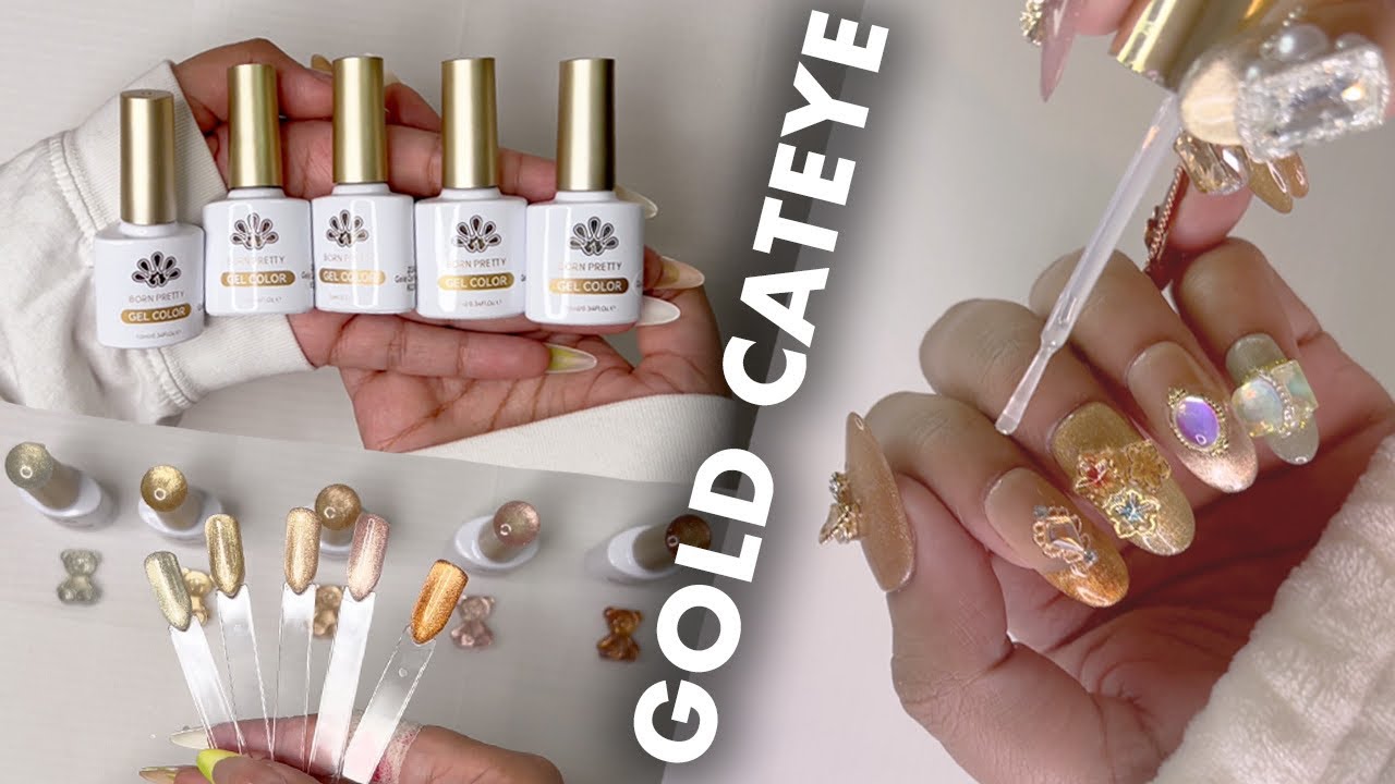 BORN PRETTY Gold Cateye Gel Polishes 😻 - YouTube