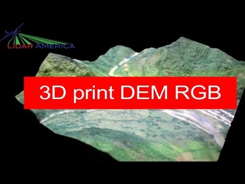 3D print from Lidar DEM DTM by Elevation and full color - YouTube