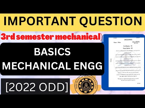 Basics mechanical engineering 2022 [ODD] || OBJECTIVE QUESTION SOLVE || BME IMPORTANT OBJECTIVE ...
