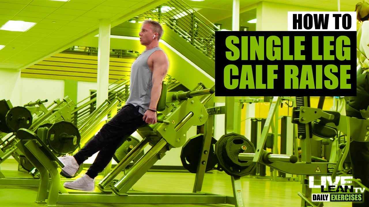 How To Do A SINGLE LEG HACK SQUAT CALF RAISE | Exercise Demonstration ...