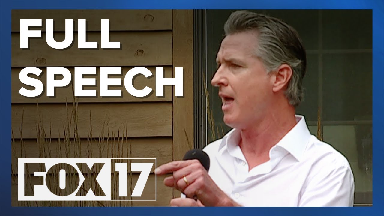 FULL SPEECH: California governor campaigns for Biden in South Haven ...