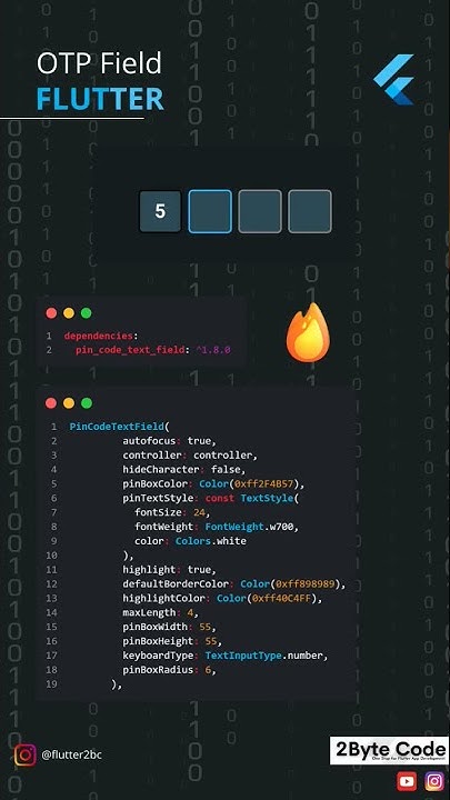 OTP 🔥 Field in #flutter 🚀 Subscribe to 2BC 🎉 # ...