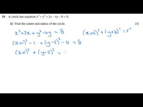 AS Pure Maths - Circles OCR C1 January 2007 q10i - YouTube