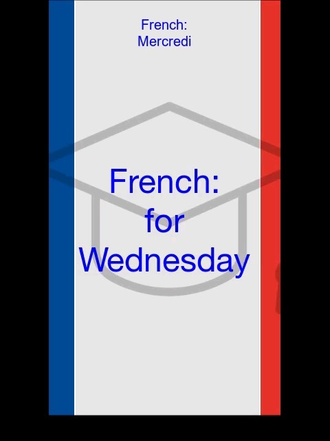 French for Wednesday #shorts #translation #french - YouTube