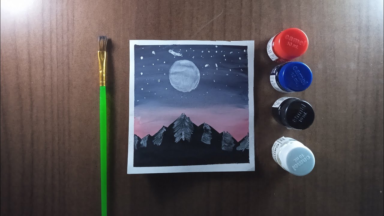 Poster colour drawing with 4 colours | Poster colour painting ideas ...