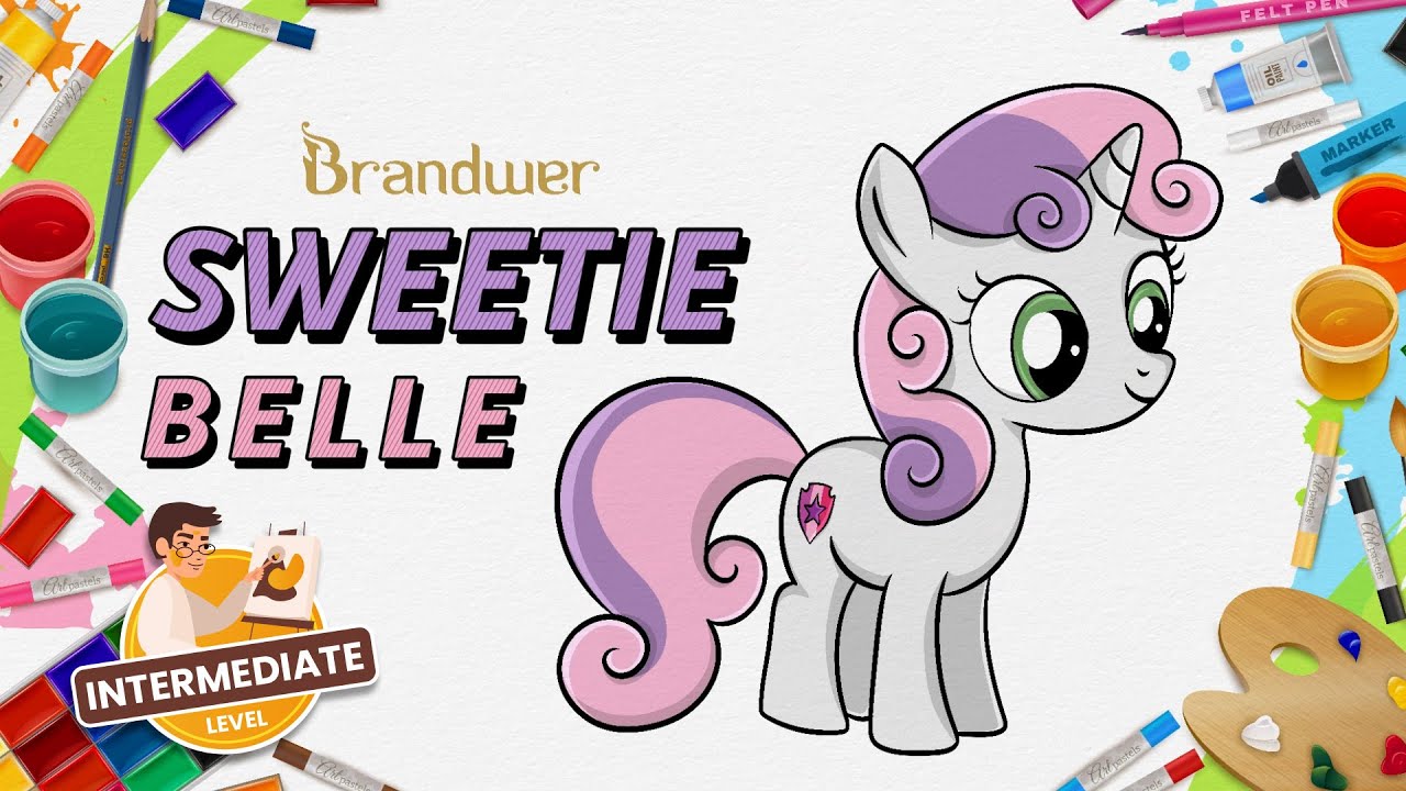 How to Draw Sweetie Belle from My Little Pony - Drawing Tutorial | Cara ...