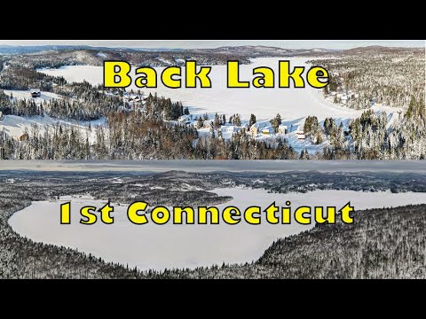 Pittsburg, NH Aerial View of shores of Back Lake and First Connecticut ...