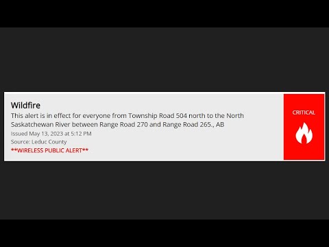 Wild Fire Evacuation Alert In Leduc County Alberta - YouTube