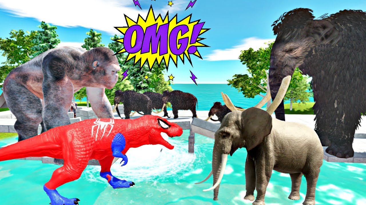 Found Dinosaurus Jurassic World Evolution 2: Mammoth Elephant vs T-rex ...