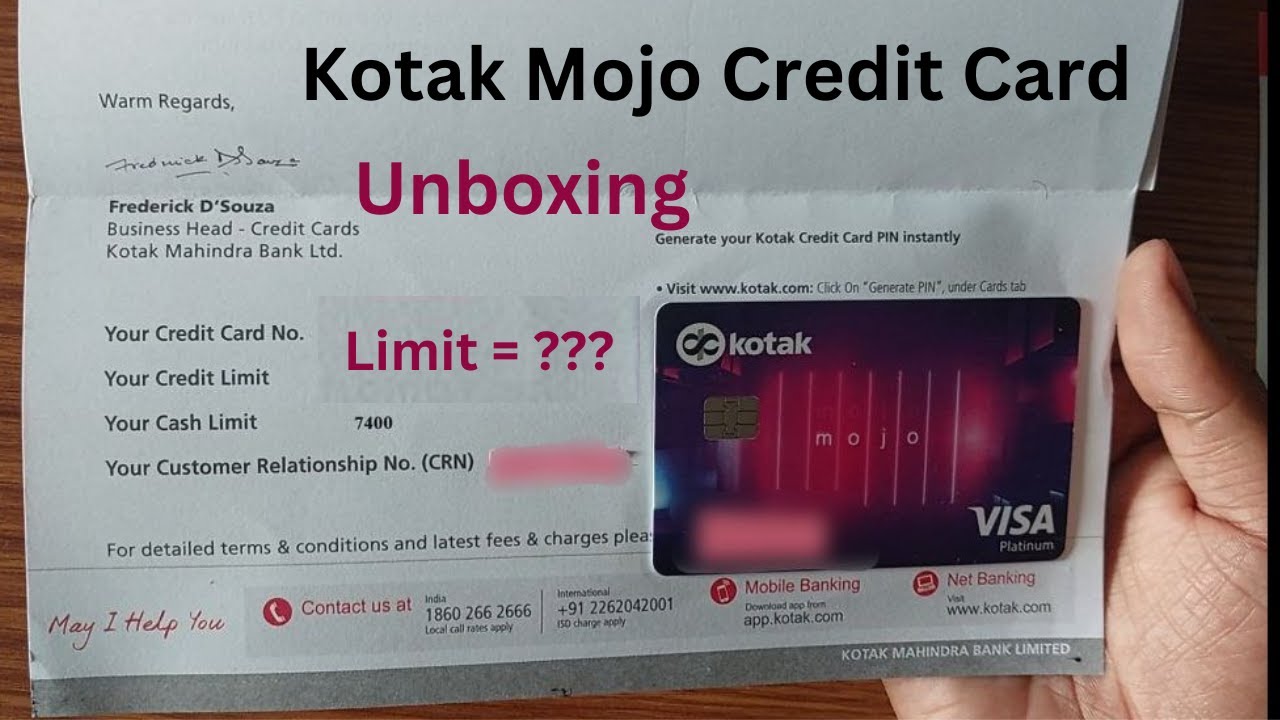 Kotak Mojo Credit Card Unboxing & Limit Check - YouTube