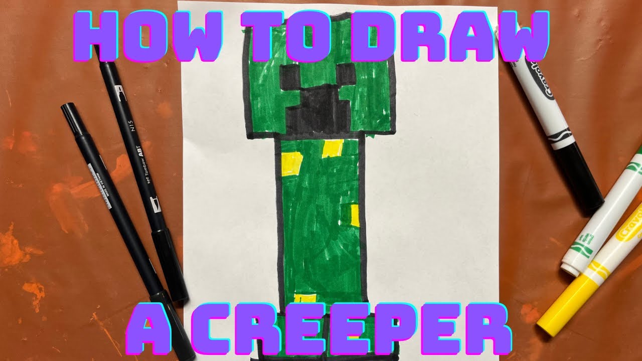 How To Draw A Creeper - Holder Art Studio - YouTube