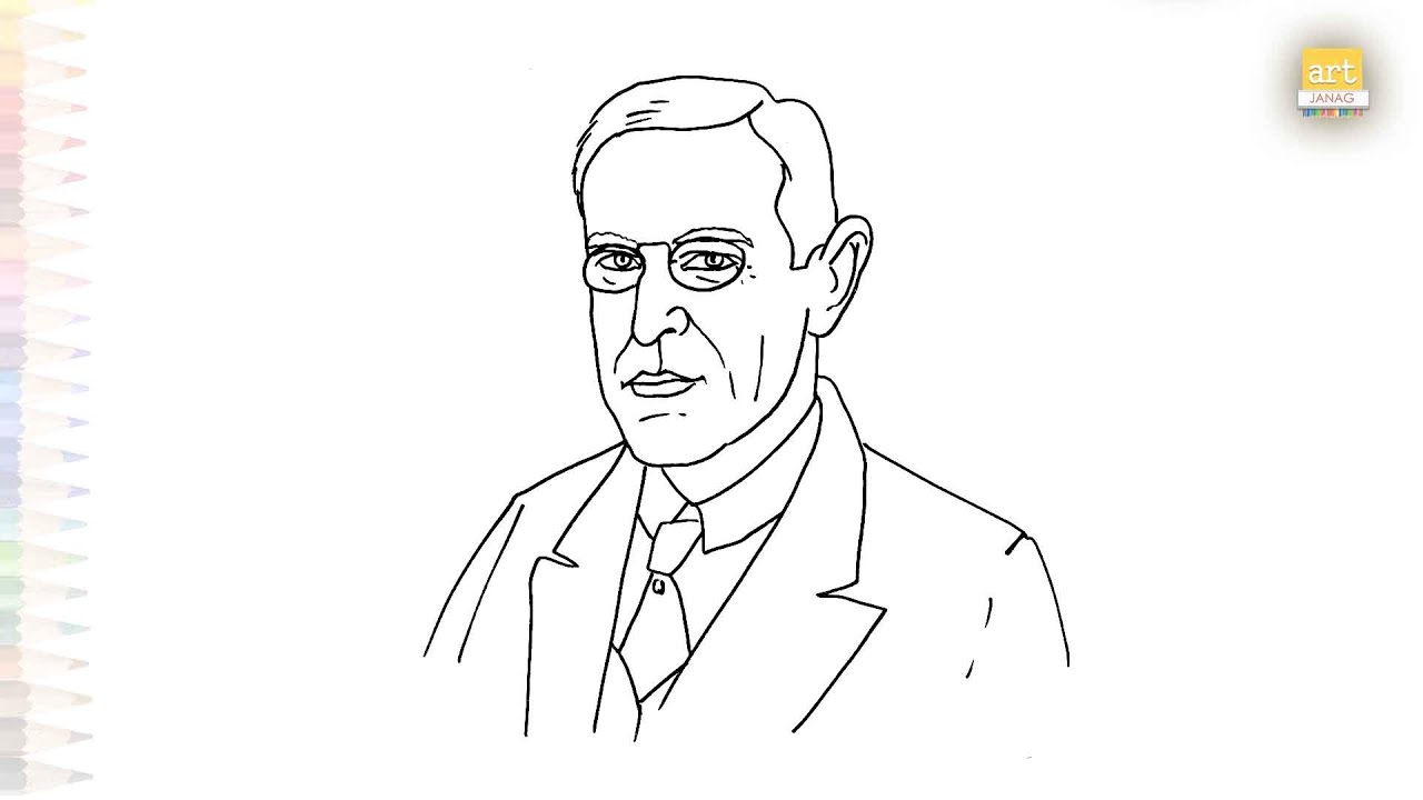 Woodrow Wilson drawing easy | Art tutorial | How to draw Woodrow Wilson ...