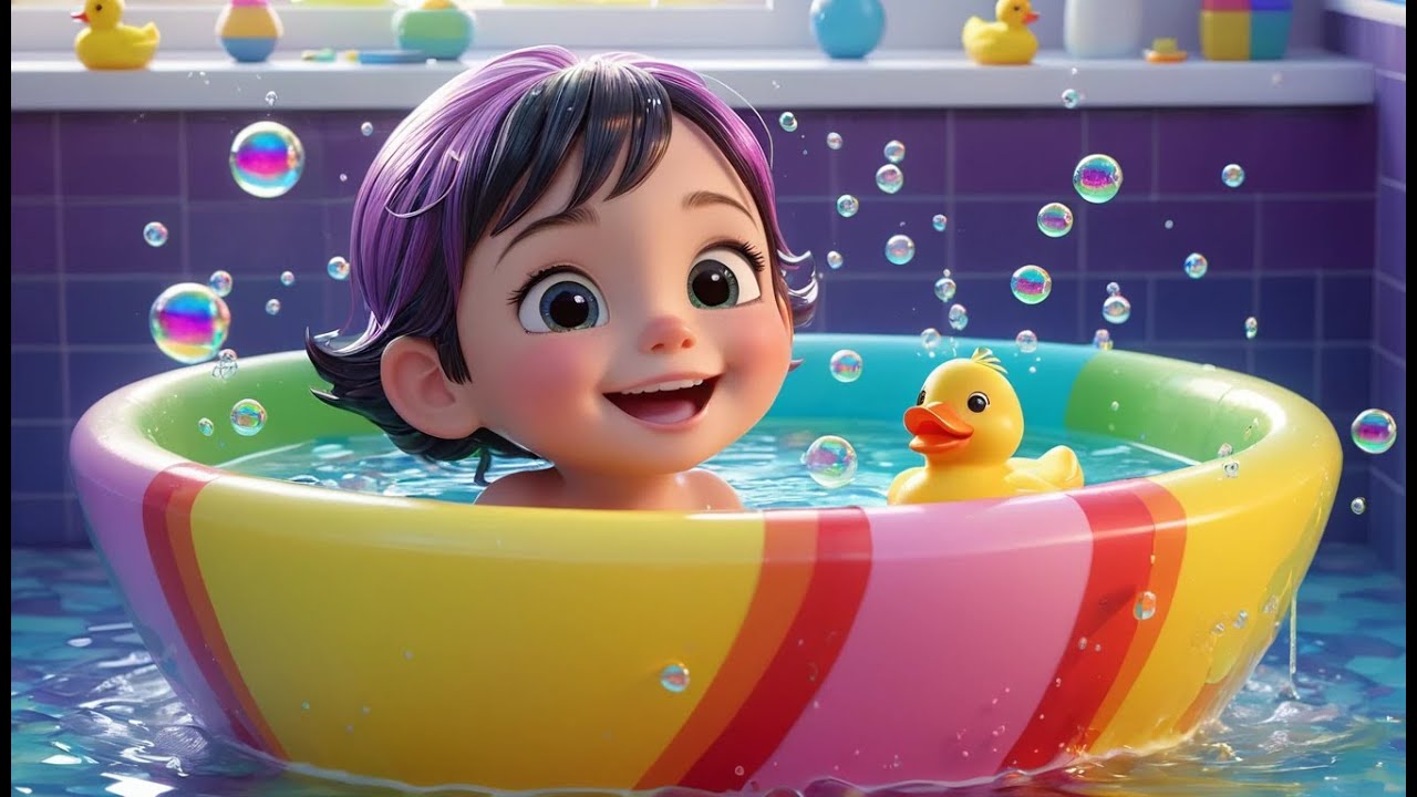 Splish, Splash, A Rainbow Bath | Fun Nursery Rhyme for Kids | Sing ...