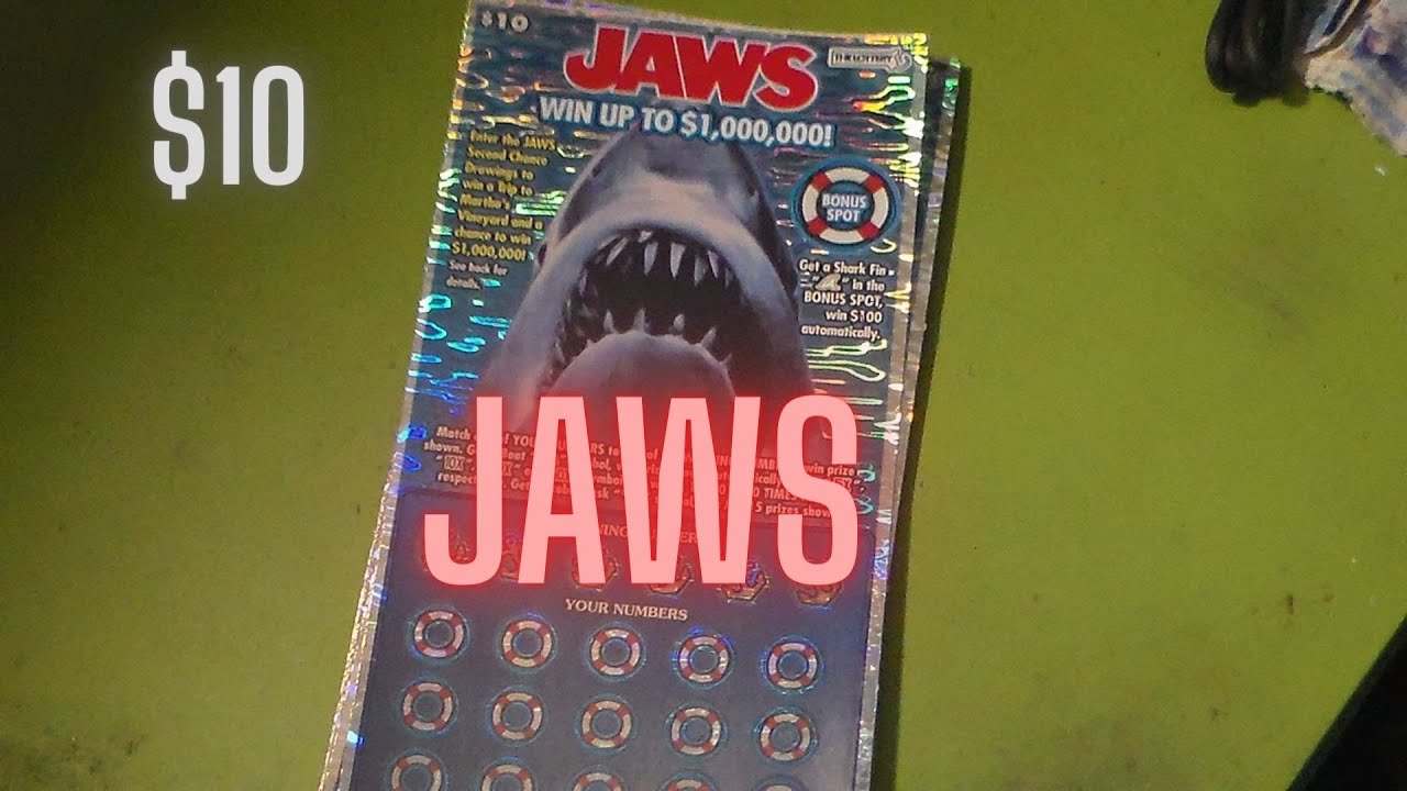 Jaws New $10 Scratch off Ticket 03/29/2024 - YouTube