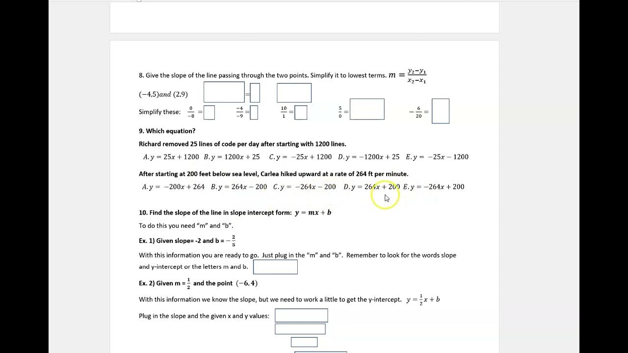 Linear Equations: Translate and find the equation of a line - YouTube