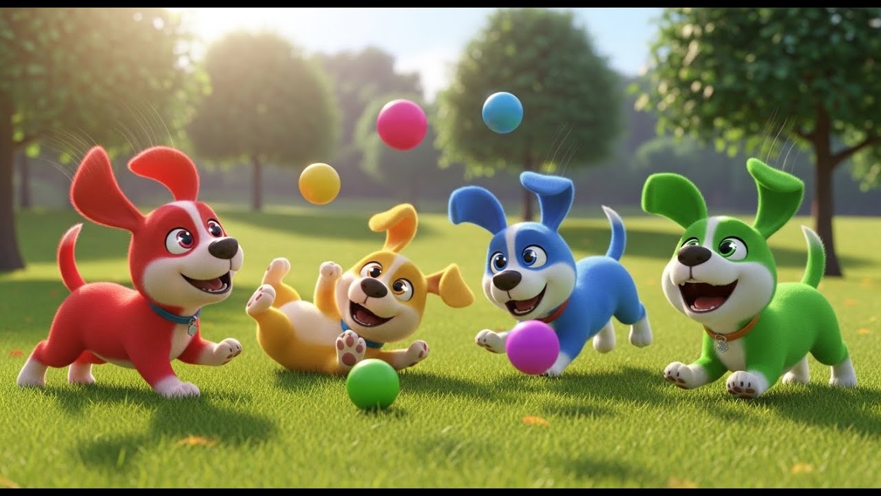 Learn Colors with Playful Puppies | Fun Nursery Rhyme for Kids - YouTube