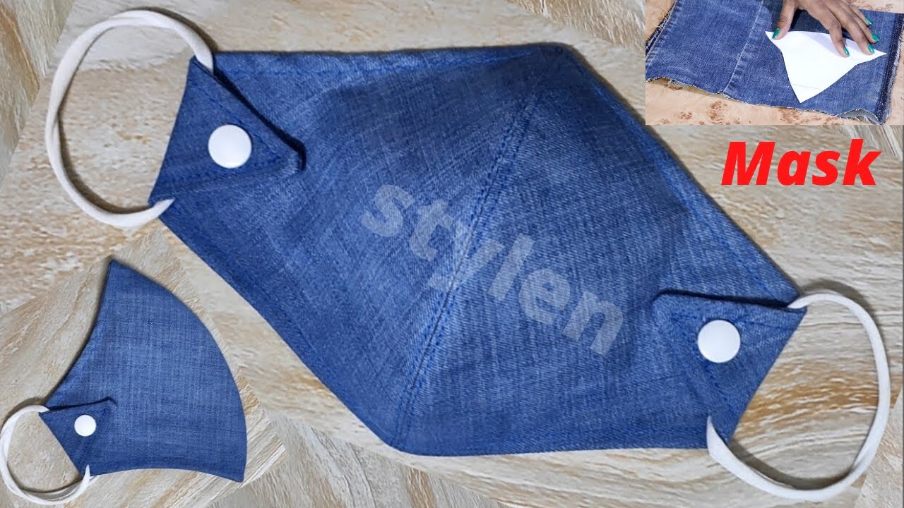 DIY Mask | Face Mask Cutting and Stitching From Jeans | Reuse Old ...
