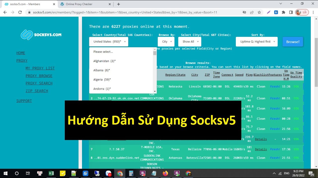Hướng Dẫn Sử Dụng Socksv5.com - IP:PORT sock5 - http://proxy-mmo.us - YouTube