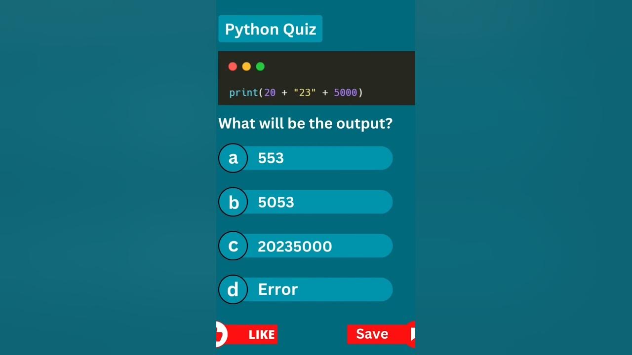 python quiz. comment your answer #phython #viral #coding - YouTube