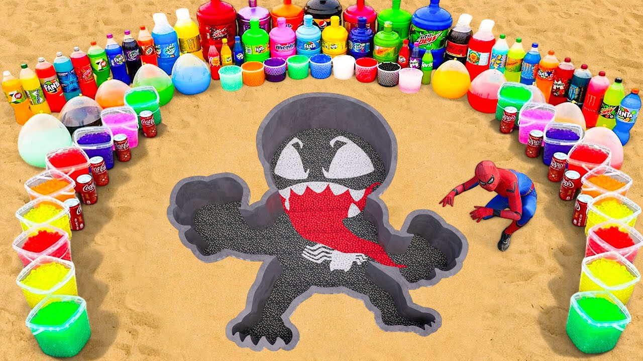 How to Make Rainbow Venom from Cement, Big Coca Cola, Monster, Pepsi ...