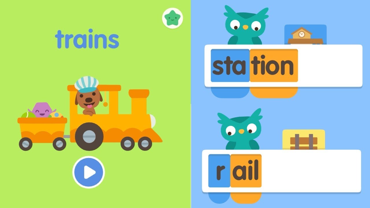 Sago mini school trains-learning words about train - YouTube