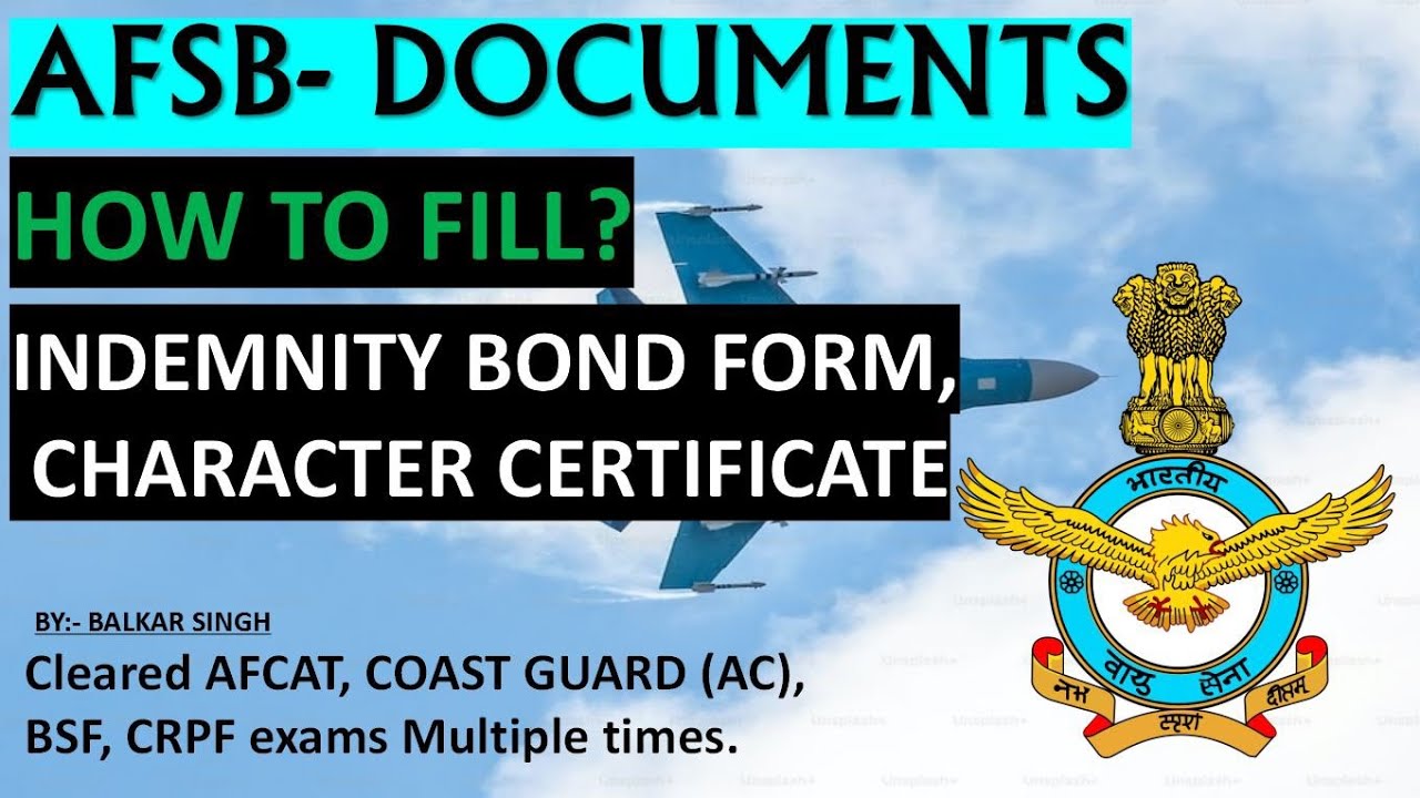 AFSB DOCUMENTS || HOW TO FILL INDEMNITY BOND FORM, CHARACTER ...