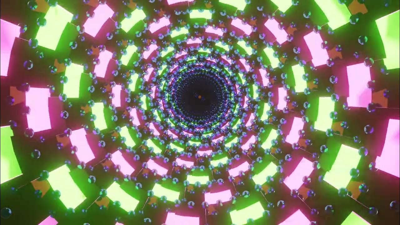 VJ Loop - Spiraling & Pulsating Glowing Squares and Balls #blender ,#animation ,#looping ,# ...