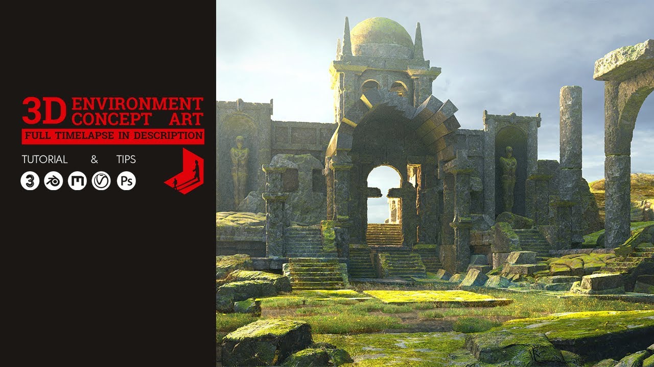 Ruined Temple • 3D Environment concept art • TUTORIAL&TIPS • 3dsMax ...