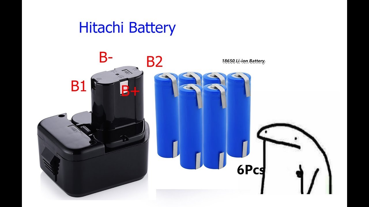 18650 X 6 on Hitachi 12 Volt Batery przebudowywana wiertarka wkrętarka ...