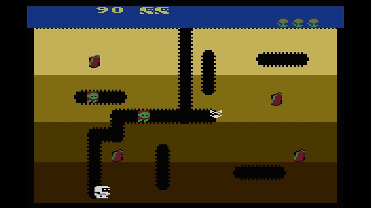 Atari 8-Bit Game Play, Dig Dug - YouTube
