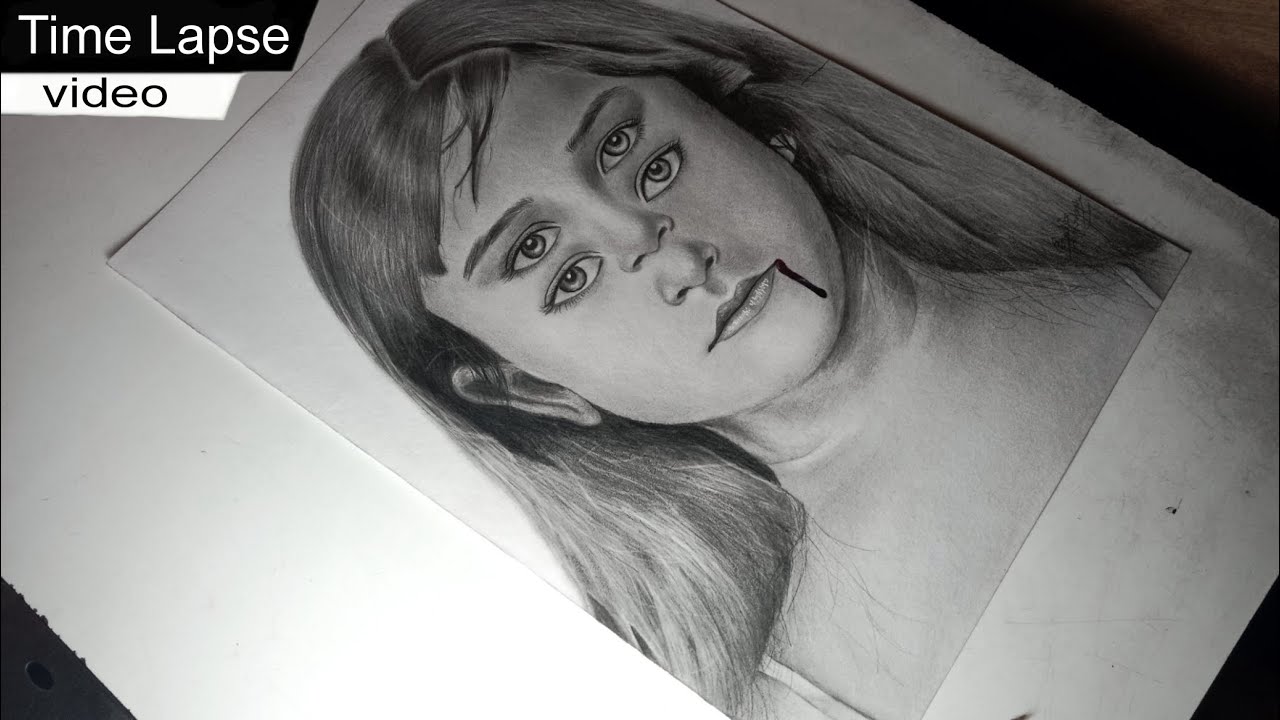 Bhoot Girl Drawing | Time Lapse Video | SJ 3D ARTWORK - YouTube