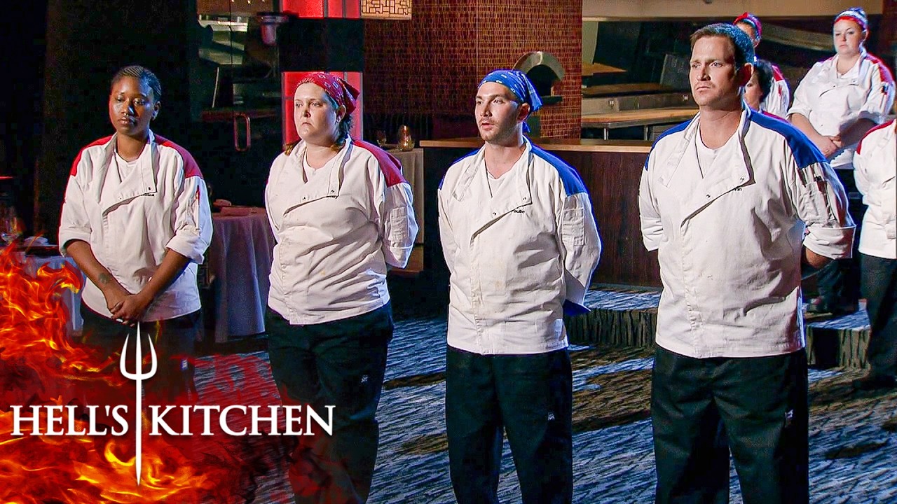 Four Chefs Go Up, One Chef Leaves | Hell's Kitchen - YouTube