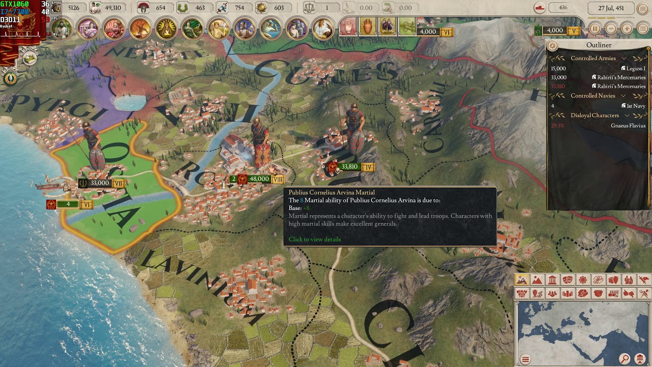 [1080p] Imperator: Rome Gameplay | Real Time Strategy RTS | GTX 1060 ...