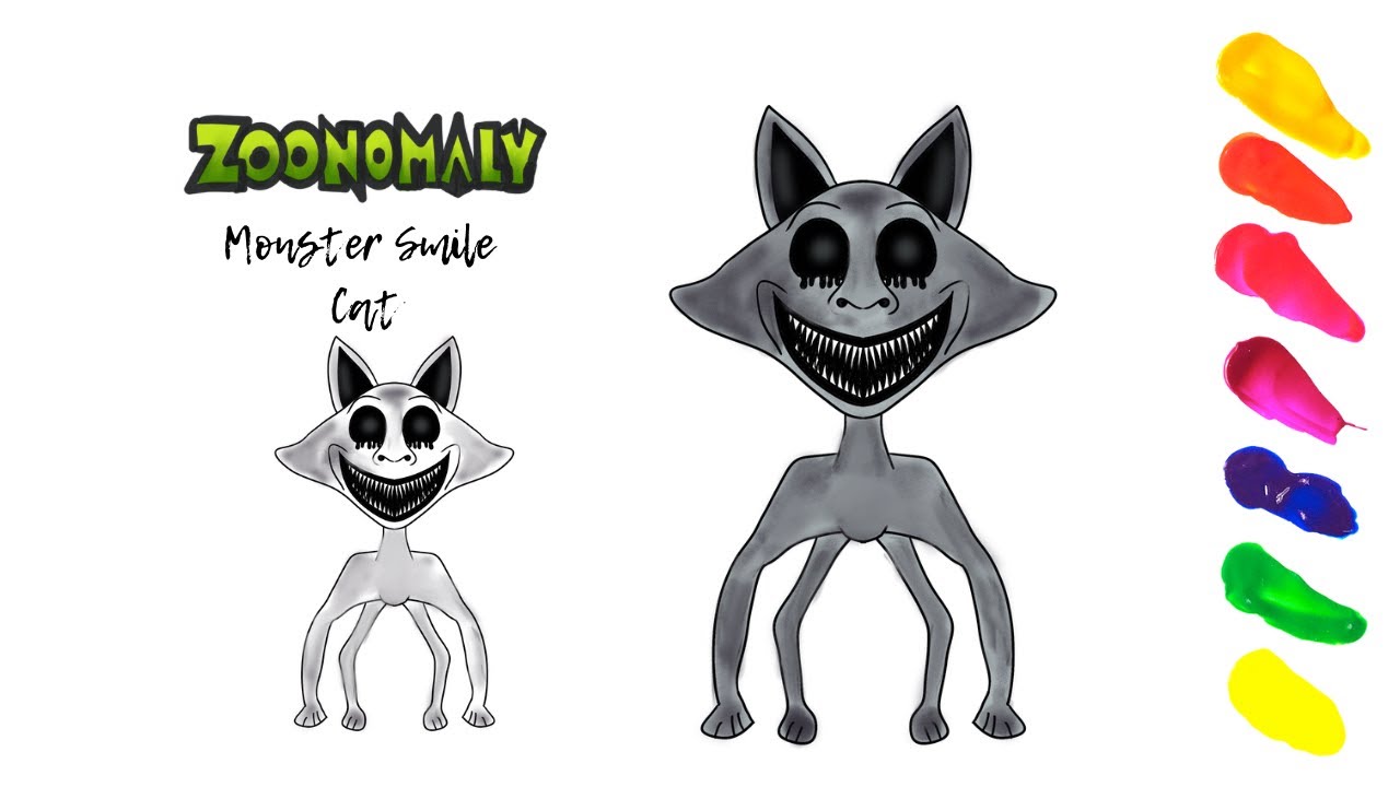 Monster Smile Cat Drawing from Zoonomaly (Timelapse) #zoonomaly # ...