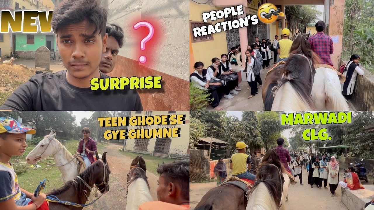 TEEN GHODE SE GYE GHUMNE | PEOPLE REACTION'S ON HORSE 🐎 - YouTube
