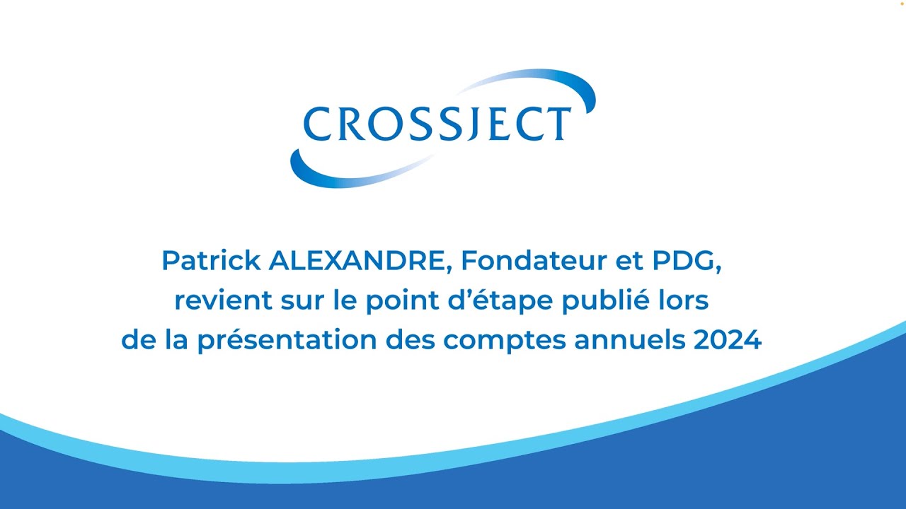 Interview de Patrick ALEXANDRE, Fondateur et PDG de CROSSJECT - YouTube