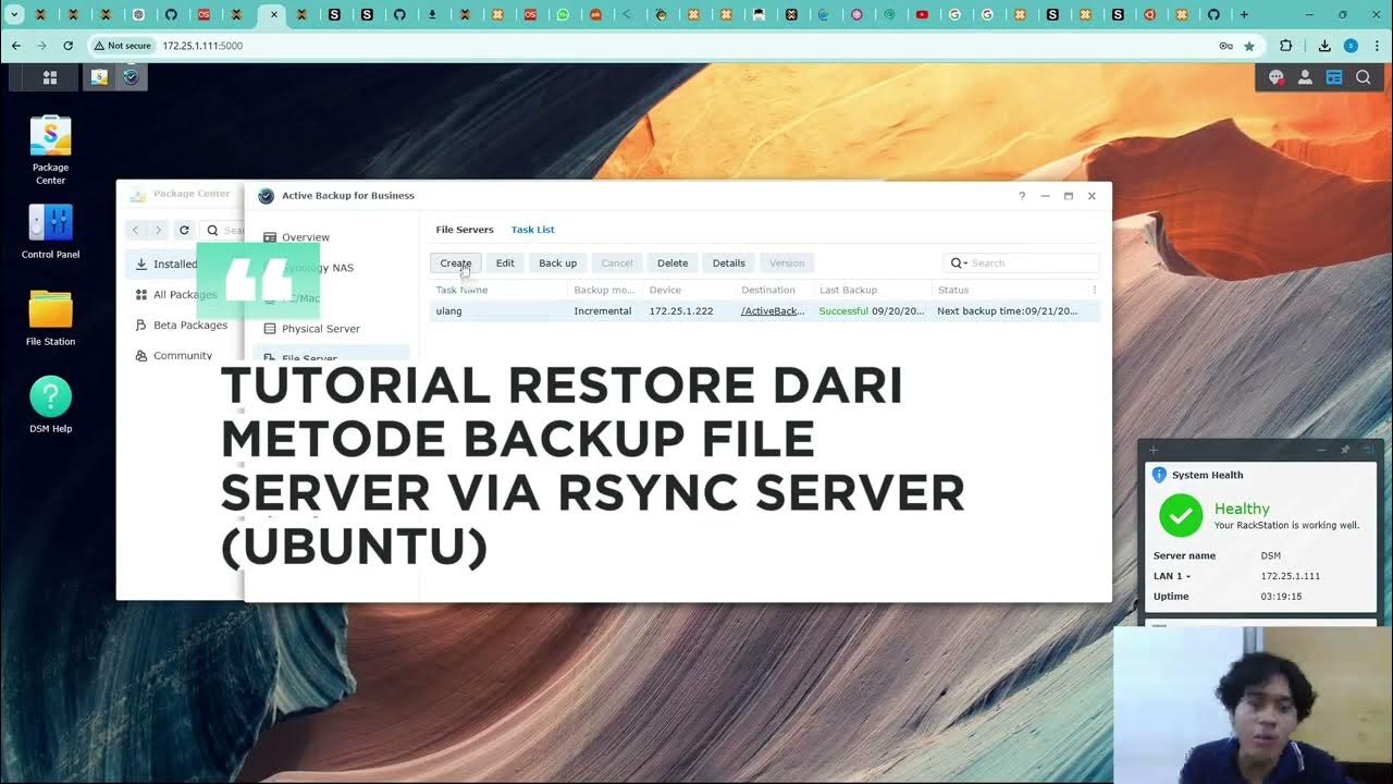 TUTORIAL BACKUP FILE SERVER (RSYNC SERVER) DARI UBUNTU KE NAS SYNOLOGY BACKUP - YouTube