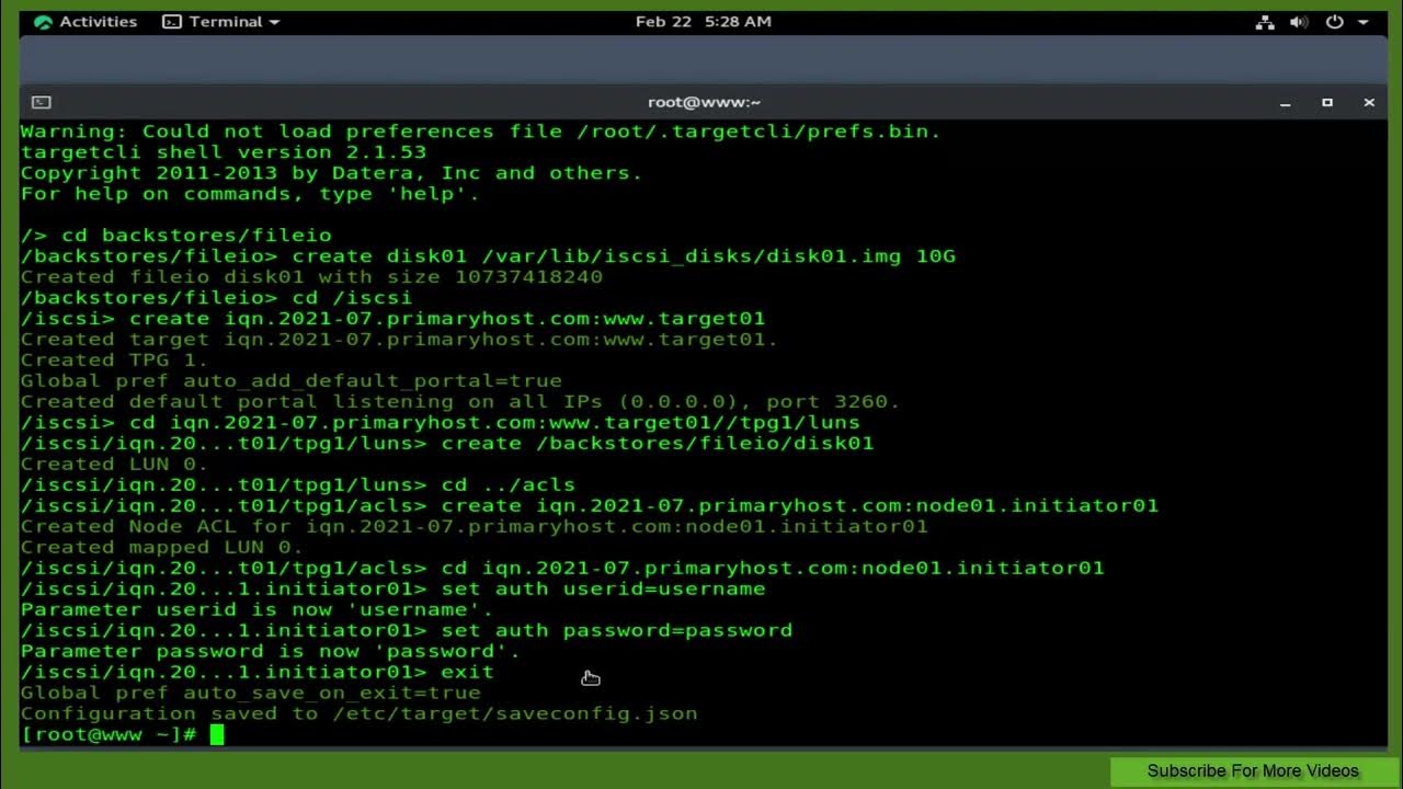 How To Configure iSCSI Target & Initiator On Rocky Linux 8.5 - YouTube