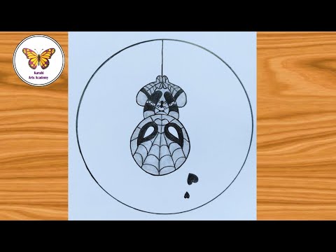 Spiderman drawing| Easy drawing ideas in circle| @karabiartsacademy6921 ...