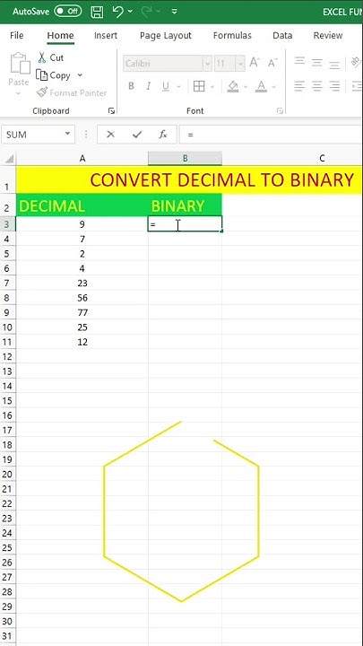 Tutorial of BIN2DEC Function in MS Excel | How to convert Decimal to Binary in MS Excel - YouTube