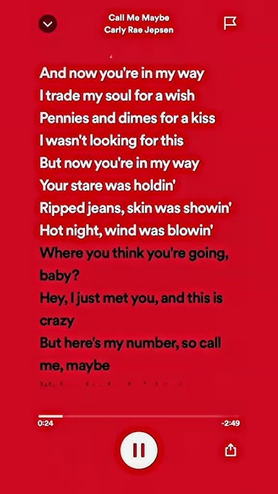 Call Me Maybe- Carly Rae Jepsen //follow for more lyrics #callmemaybe # ...