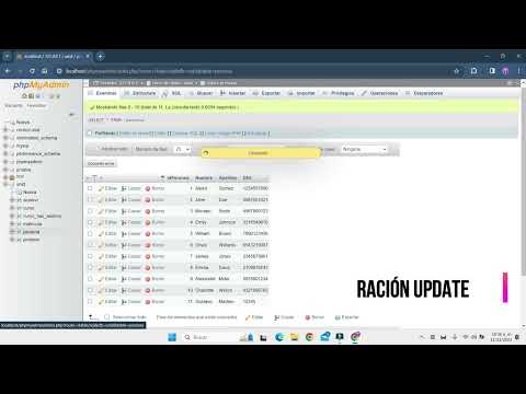 operacion base de datos INSERT, UPDATE, DELETE - YouTube