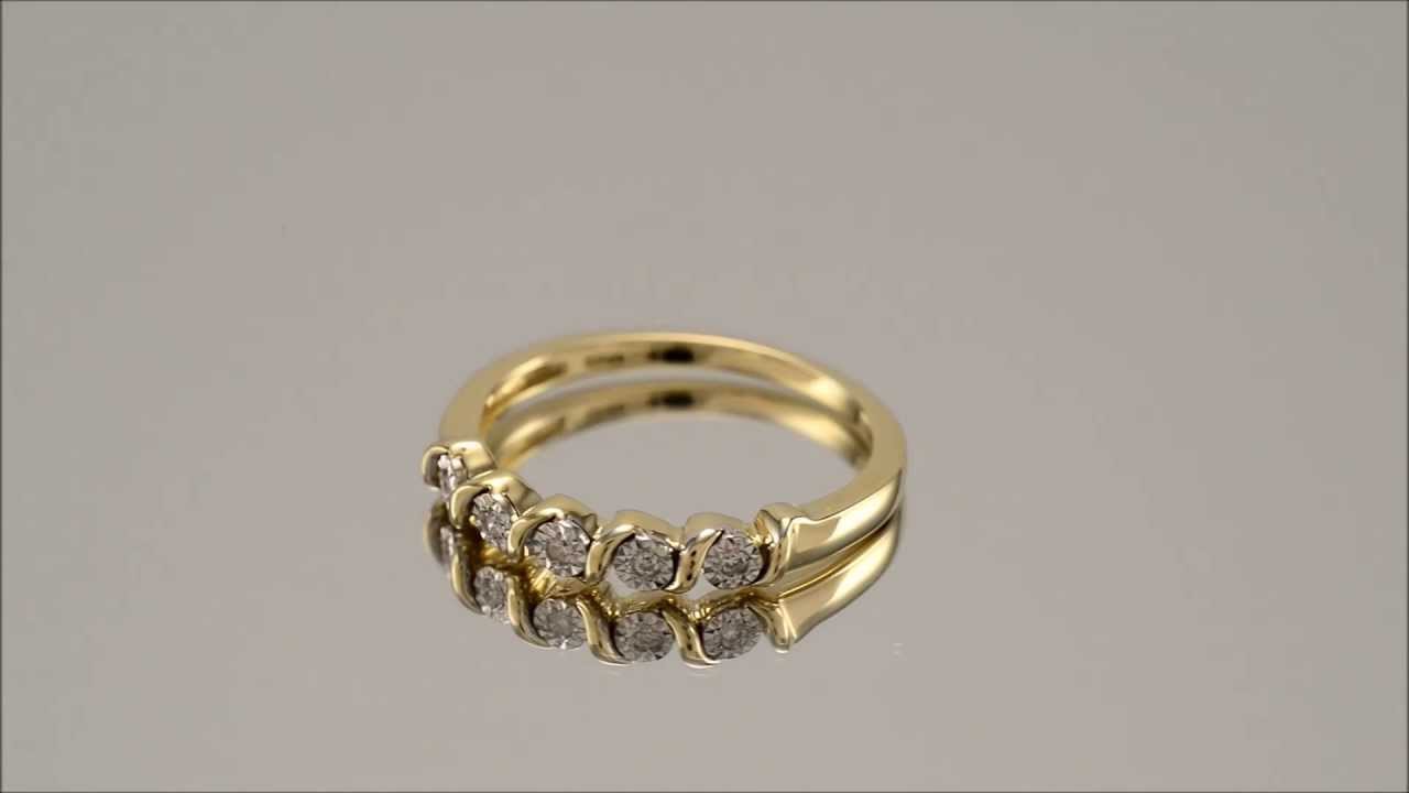 9ct Gold 5pt Diamond Ribbon Twist Ring - D5817 - YouTube